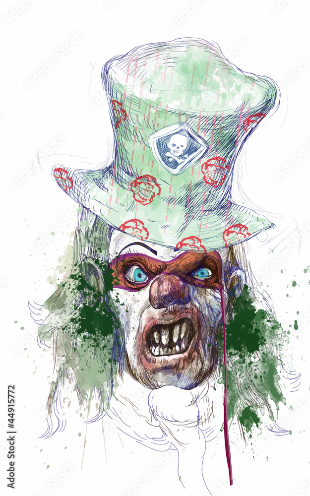 Zombie Clown Drawing
