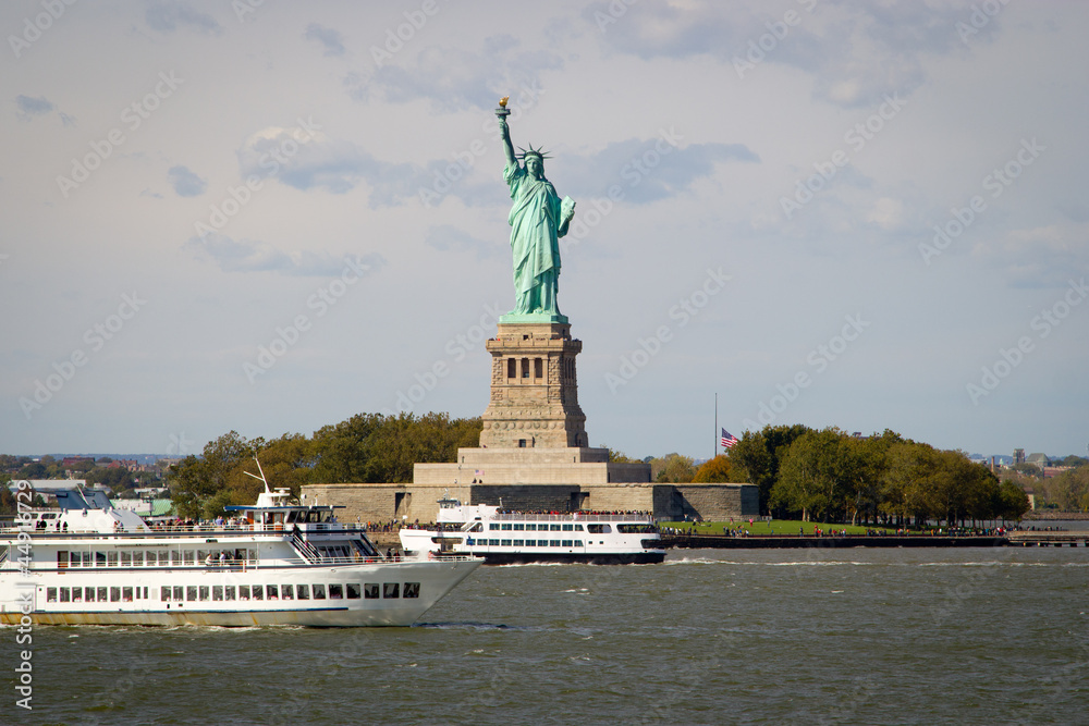 Tourists flocking to the Statue of Liberty, NY Stock Photo | Adobe Stock
