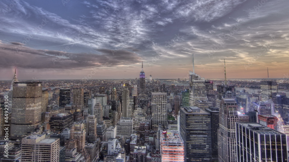 Manhattan New York City HDR time-lapse from day to night with Empire ...