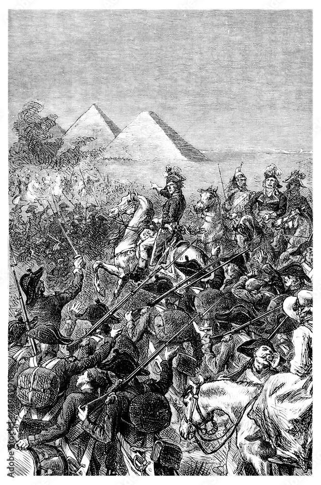 Napoleon Bonaparte - Pyramids Battle - end 18th century Stock ...