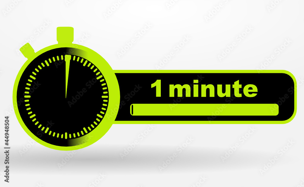 icône 1 minute sur chronomêtre vert et noir Stock Vector | Adobe Stock