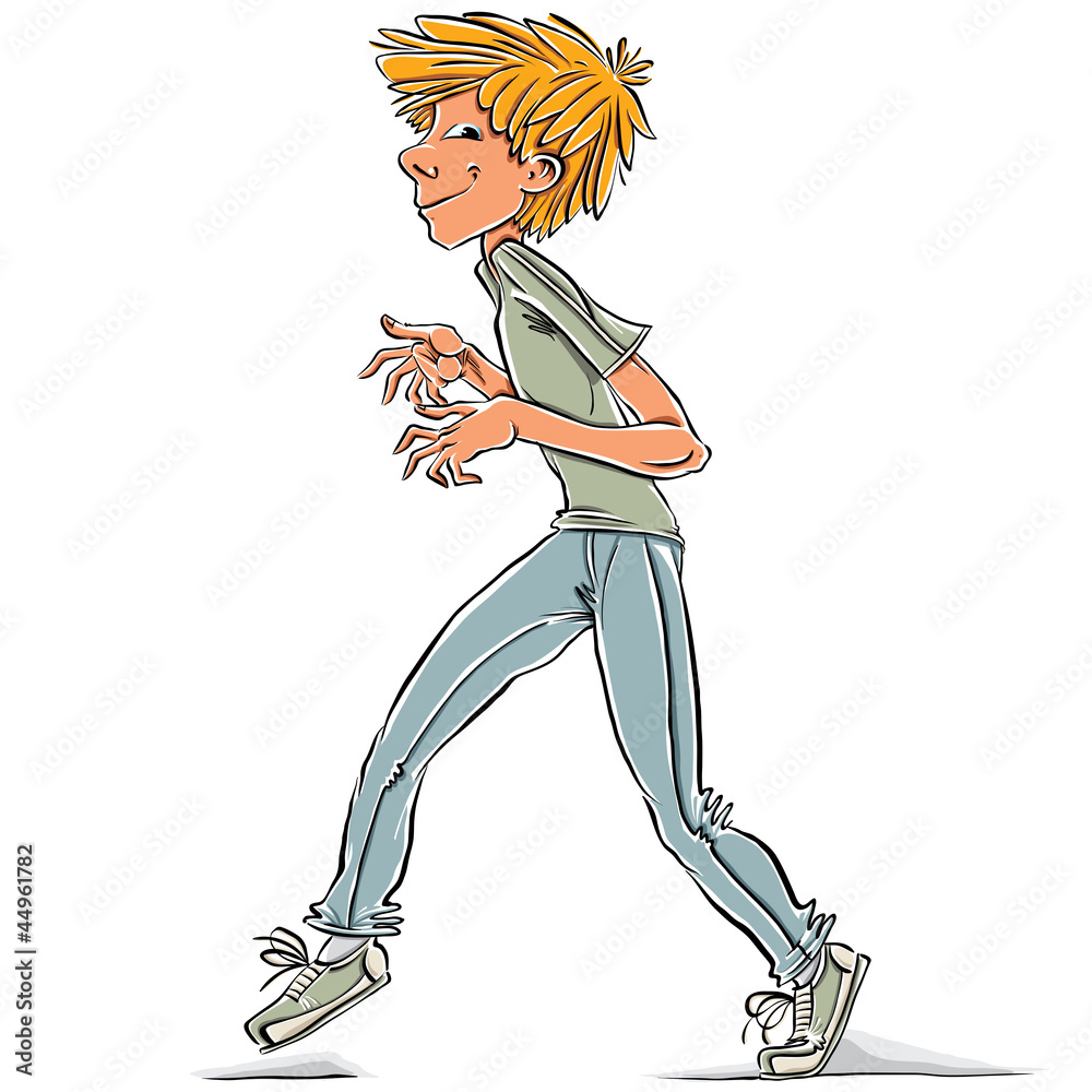 Cunning teen boy, vector cartoon. Stock Vector | Adobe Stock