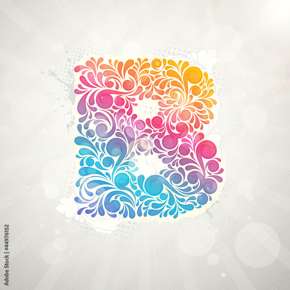 Colorful pattern alphabet. Letter B Stock Vector | Adobe Stock