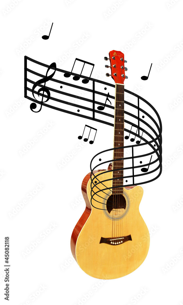 pentagram notes guitar music Stock Photo | Adobe Stock