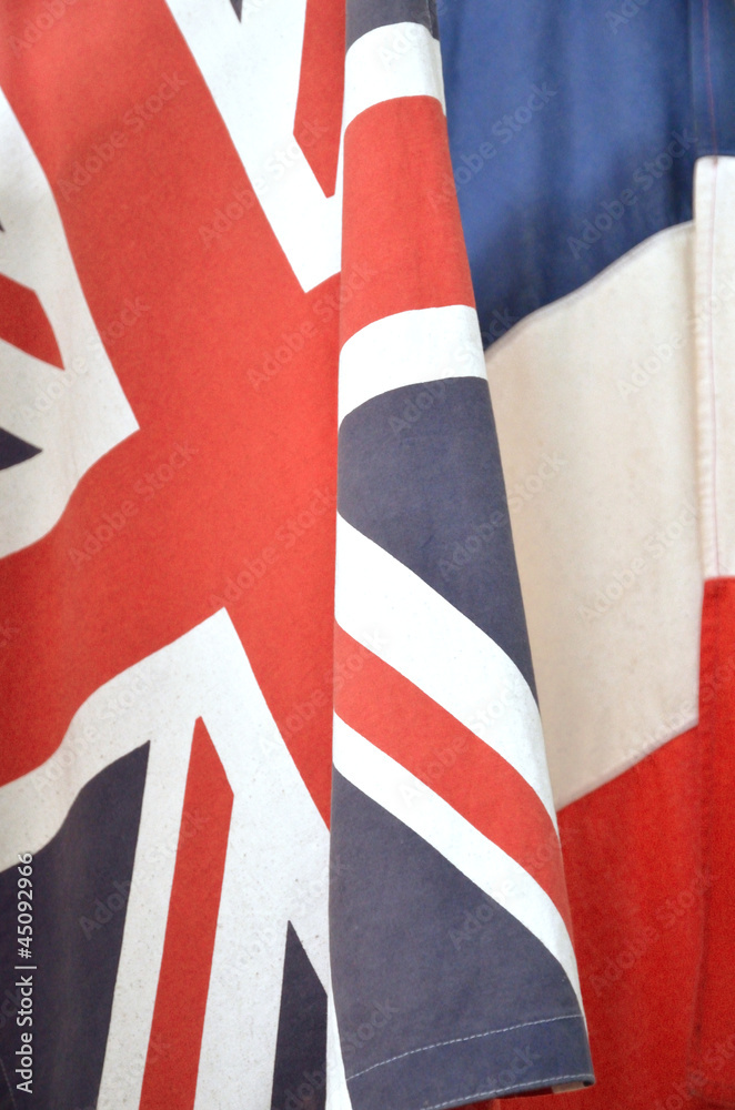 Drapeaux anglais et français Stock Photo | Adobe Stock