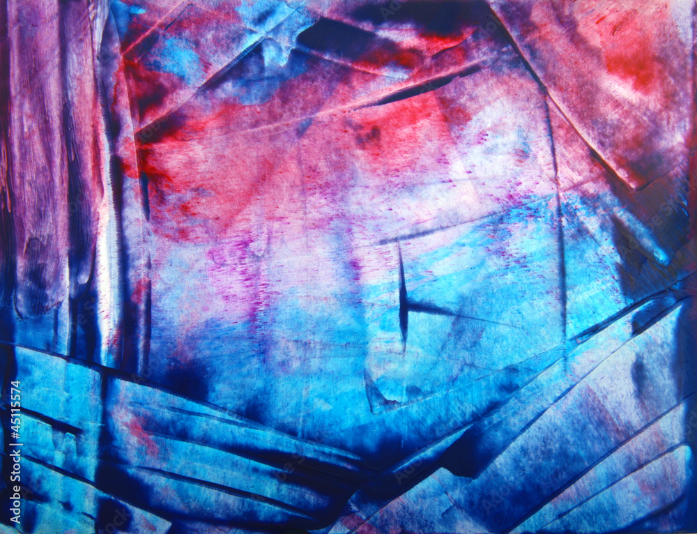 Abstract hand drawn paint background: blue and red patterns Stock Photo ...