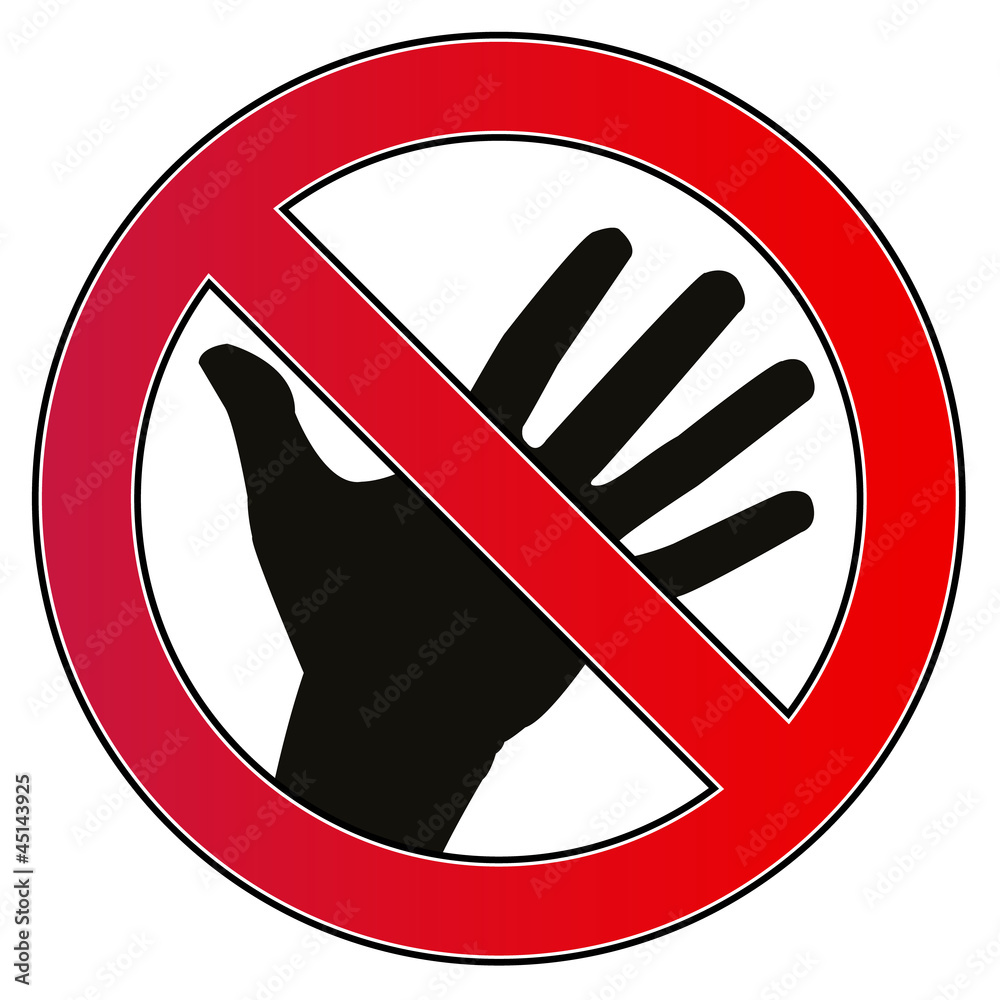 Verbotsschild Nicht Anfassen Dont Touch Stock-Vektorgrafik | Adobe Stock