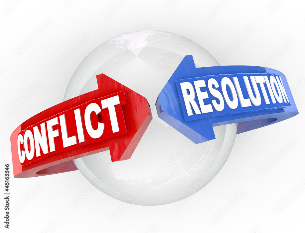Conflict Resolution Resolve Dispute Arrows Meet Agreement Stock ...