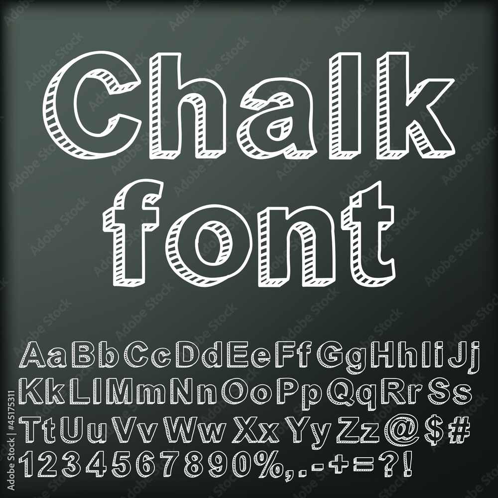 Abstract chalk font. Vector illustration. Stock Vector | Adobe Stock