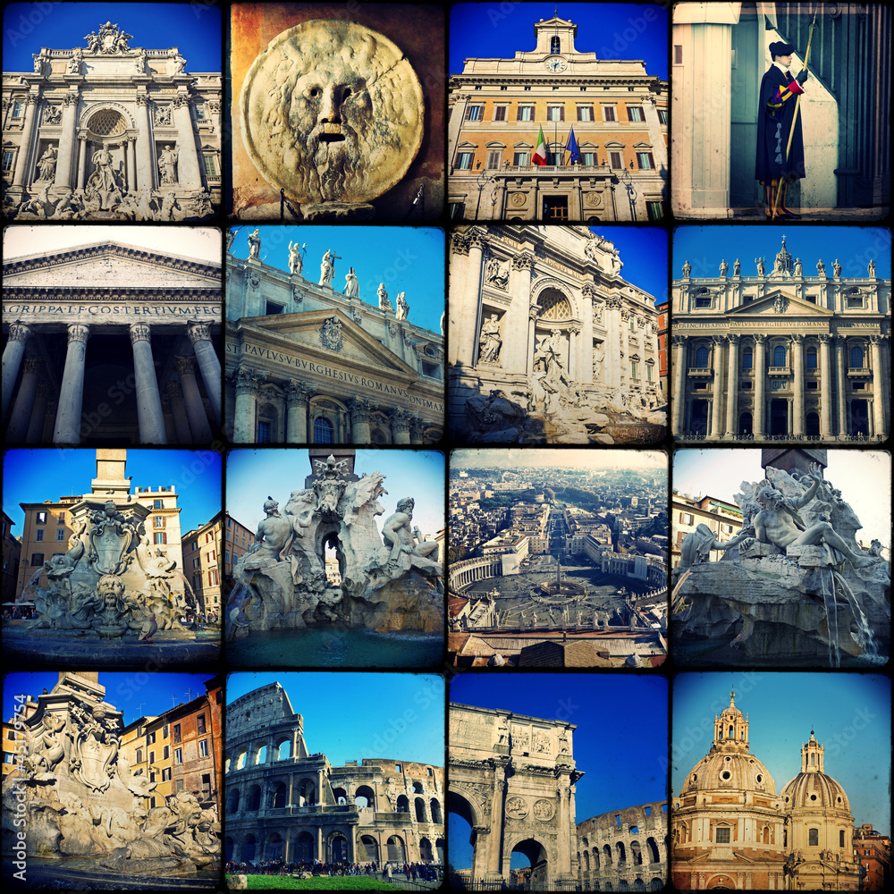 Foto Stock Collage - Roma | Adobe Stock