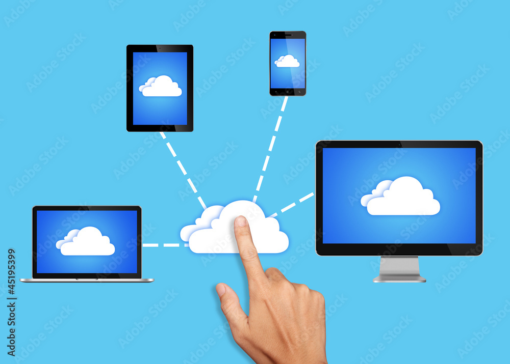 Cloud computing Network Connected all Devices Stock Illustration | Adobe Stock