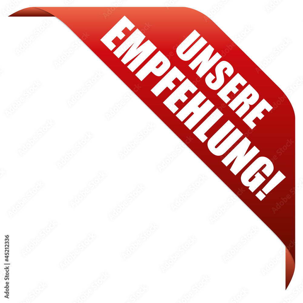 Ecke Unsere Empfehlung Stock-Vektorgrafik | Adobe Stock