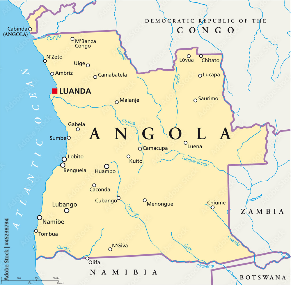 Poster Angola map (Angola Landkarte) – Wall Art | UkPosters