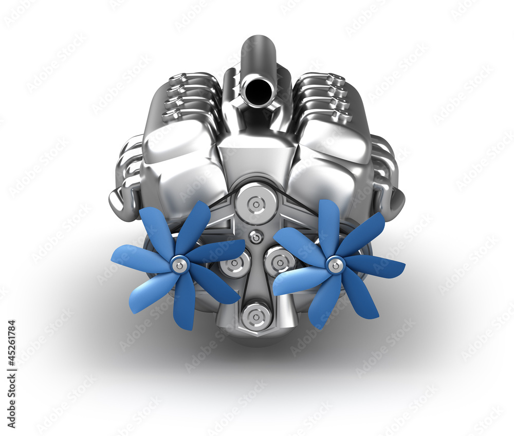 V8 engine over white. My own design. Front view Stock Illustration ...