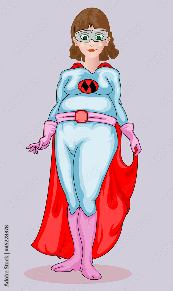 young pregnant mother with super hero costume Stock Vector | Adobe Stock
