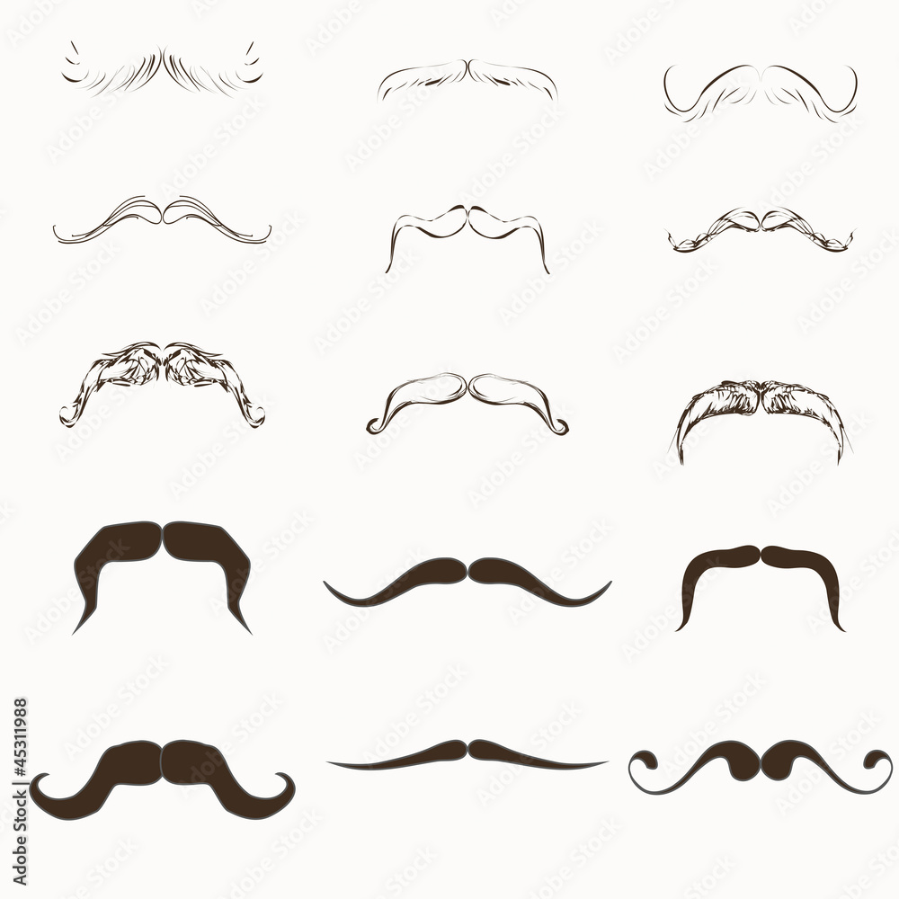 moustache Vector Set Stock Vector | Adobe Stock