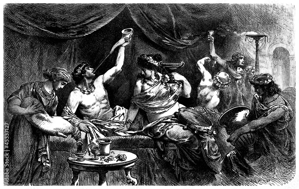 Antique Rome - Orgy, Bacchanalia - Messaline Stock 일러스트레이션 | Adobe Stock