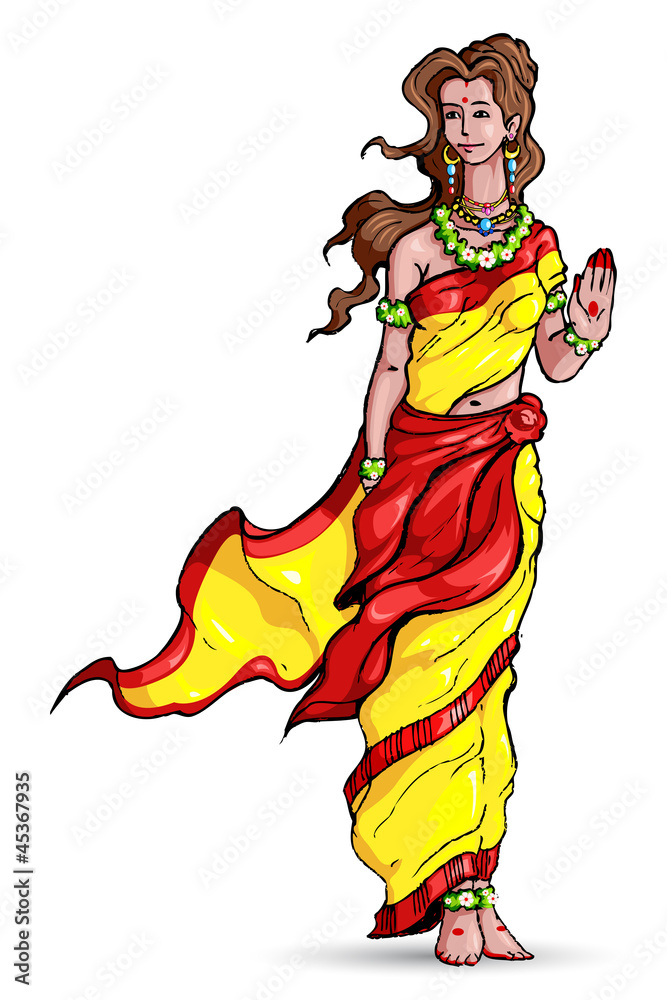 vector illustration of goddess Sita of Ramayana Stock Vector | Adobe Stock