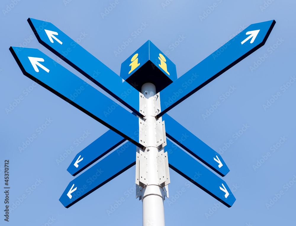 Blank directional road signs Stock Photo | Adobe Stock