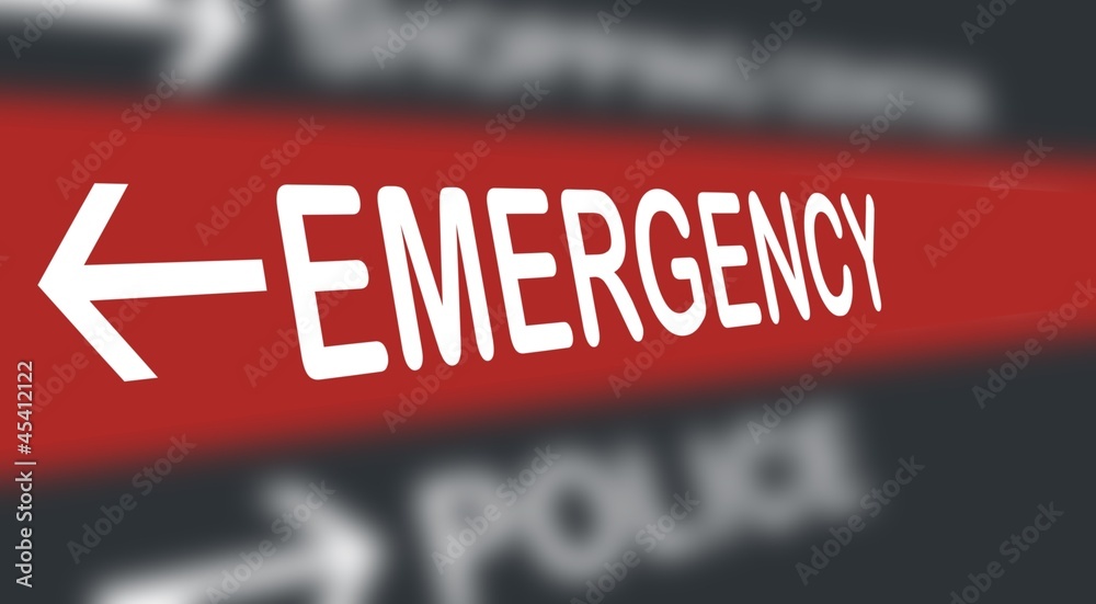emergency (ER) - directional signs - Guide sign Stock Illustration ...