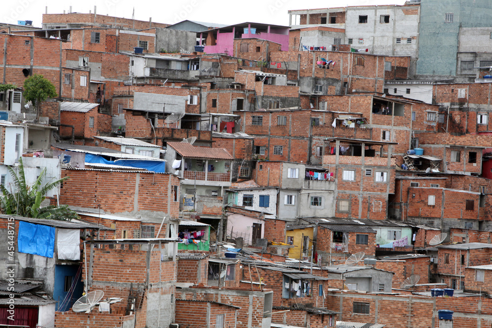 slum, poverty in neighborhood of Sao Paulo city, Brazil Stock-Foto ...