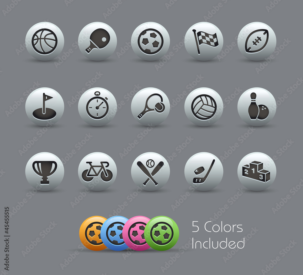 Sports Icons / The vector file includes 5 colors Stock Vector | Adobe Stock