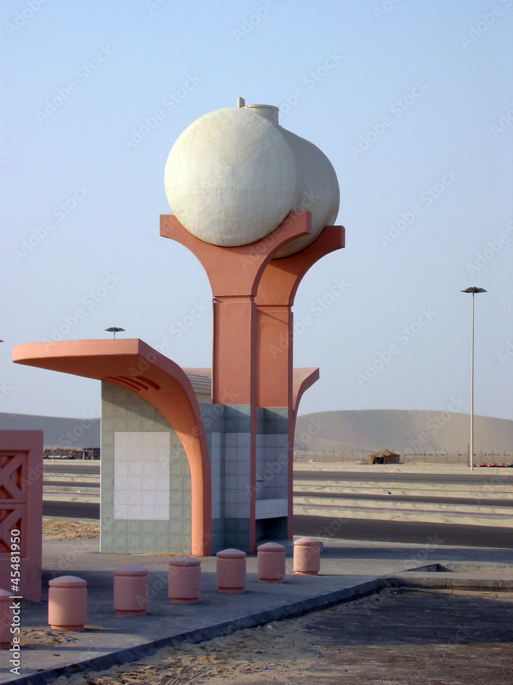 Water reservoir in the desert of Saudi Arabia, Persian Gulf regi Stock ...