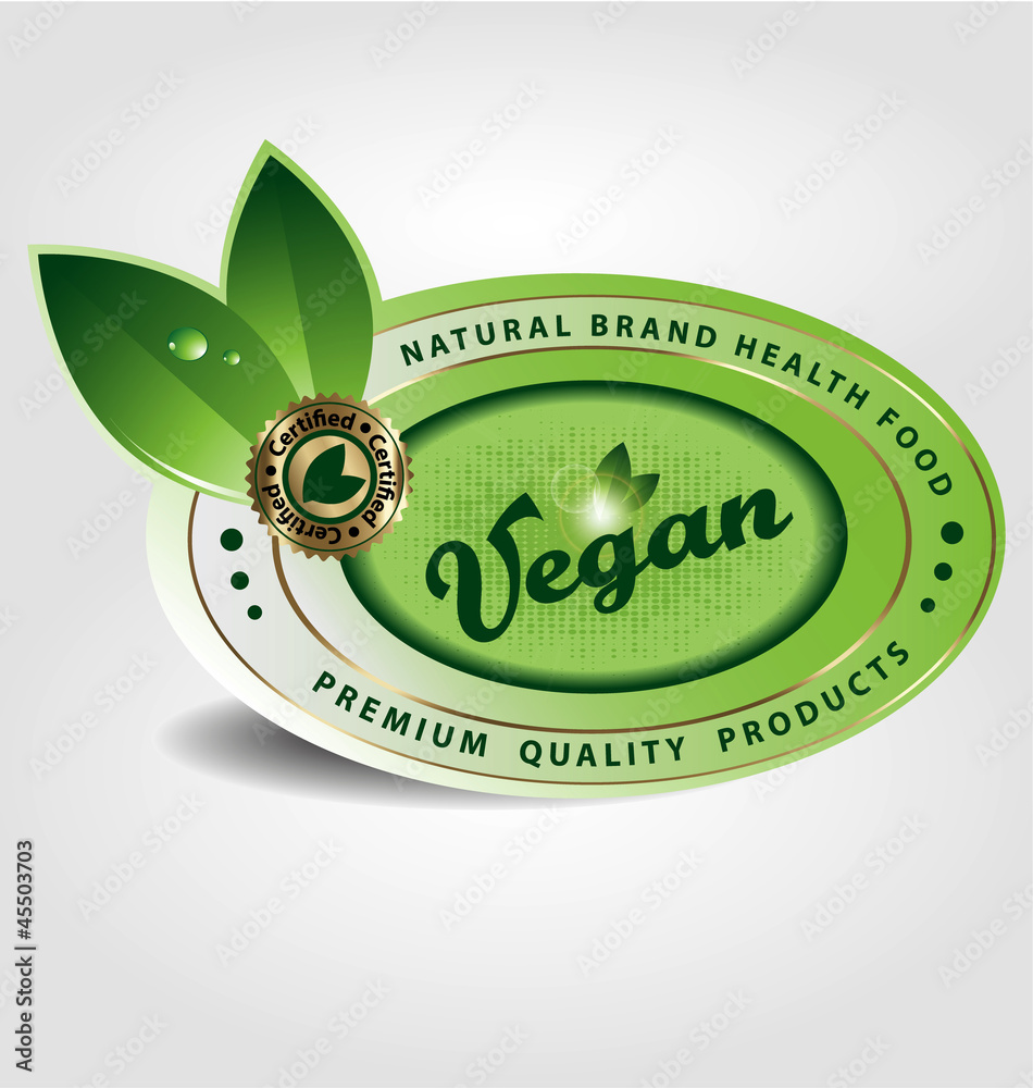 Vegan vector label/sticker/emblem/icon Stock Vector | Adobe Stock