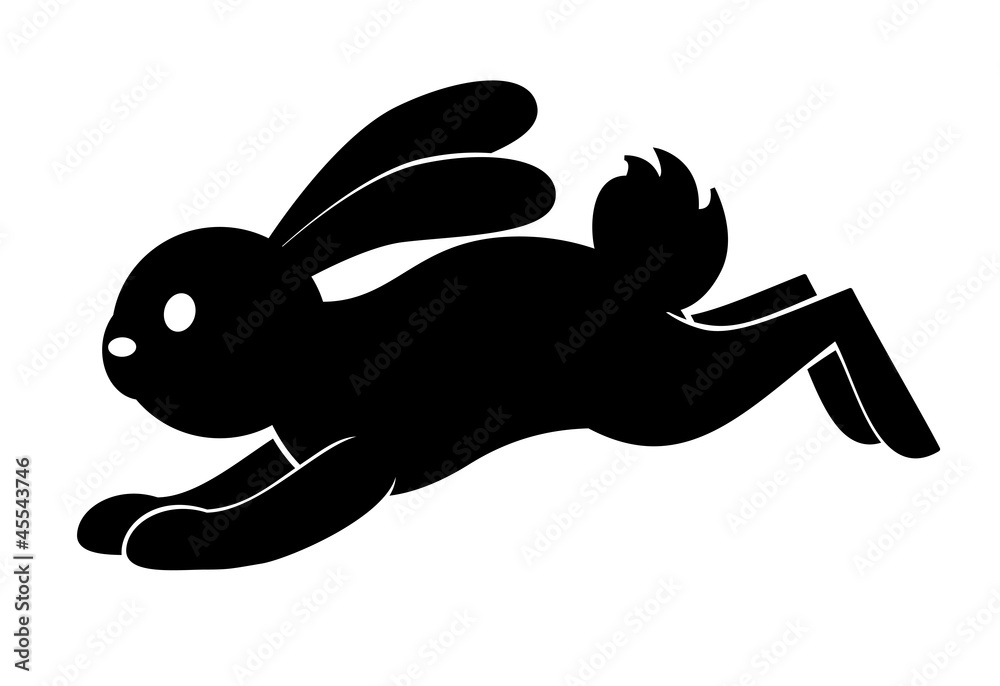 rabbit jump symbol Stock Vector | Adobe Stock