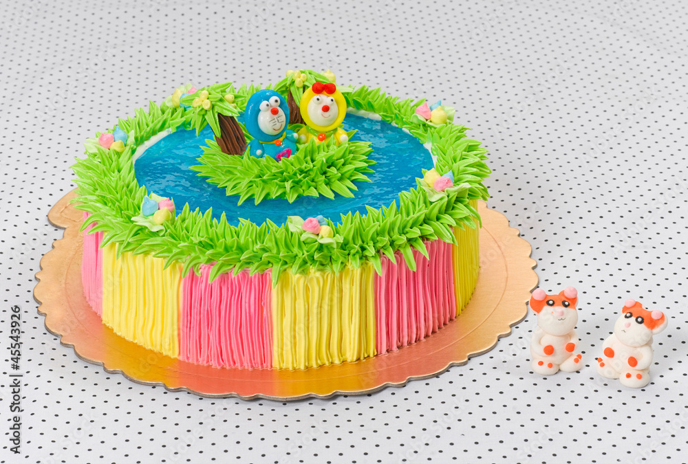 Beautiful and colorful birthday cake for special day of kids Stock ...