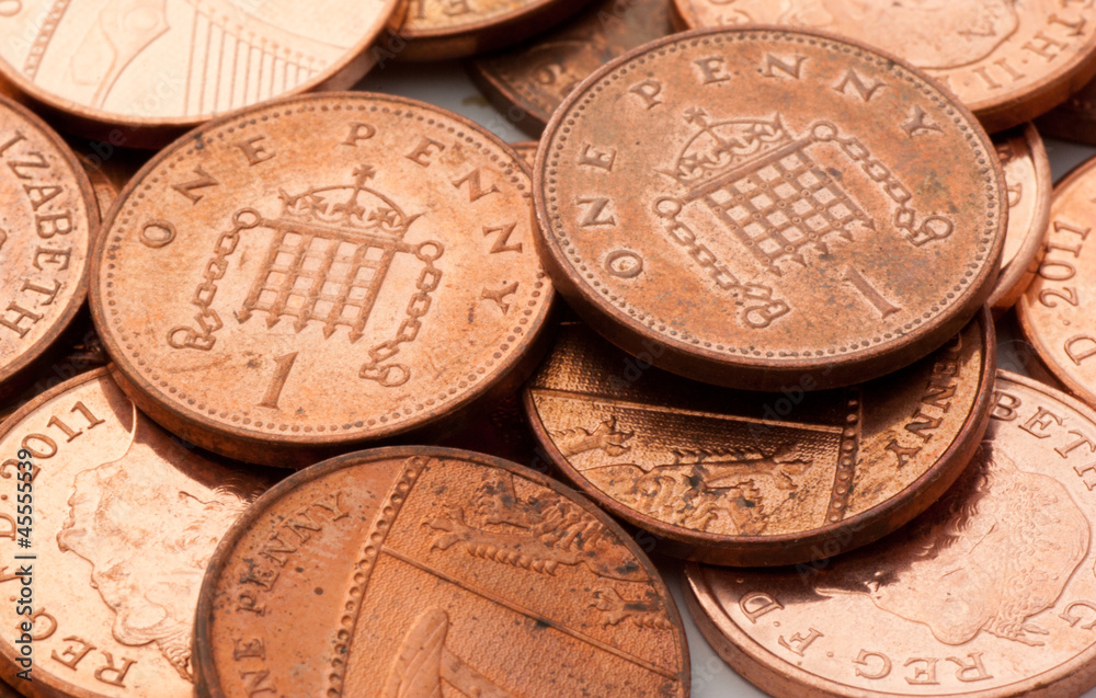 penny coins Stock Photo | Adobe Stock