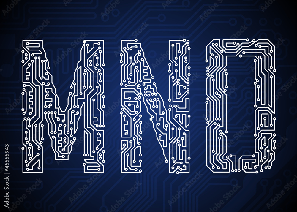 Circuit board letters Stock Vector | Adobe Stock