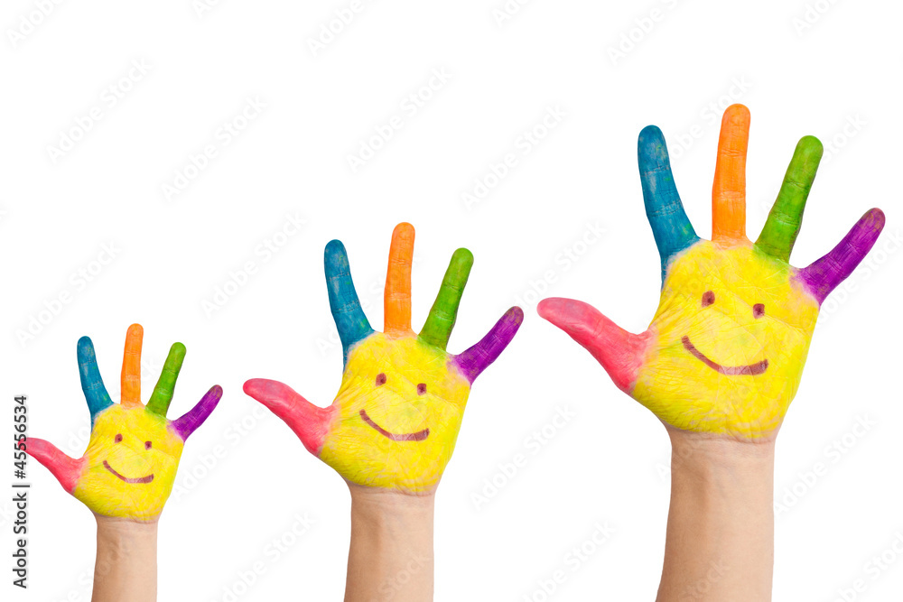 hands with smile, symbol of friendship, unity, growth Stock Photo ...