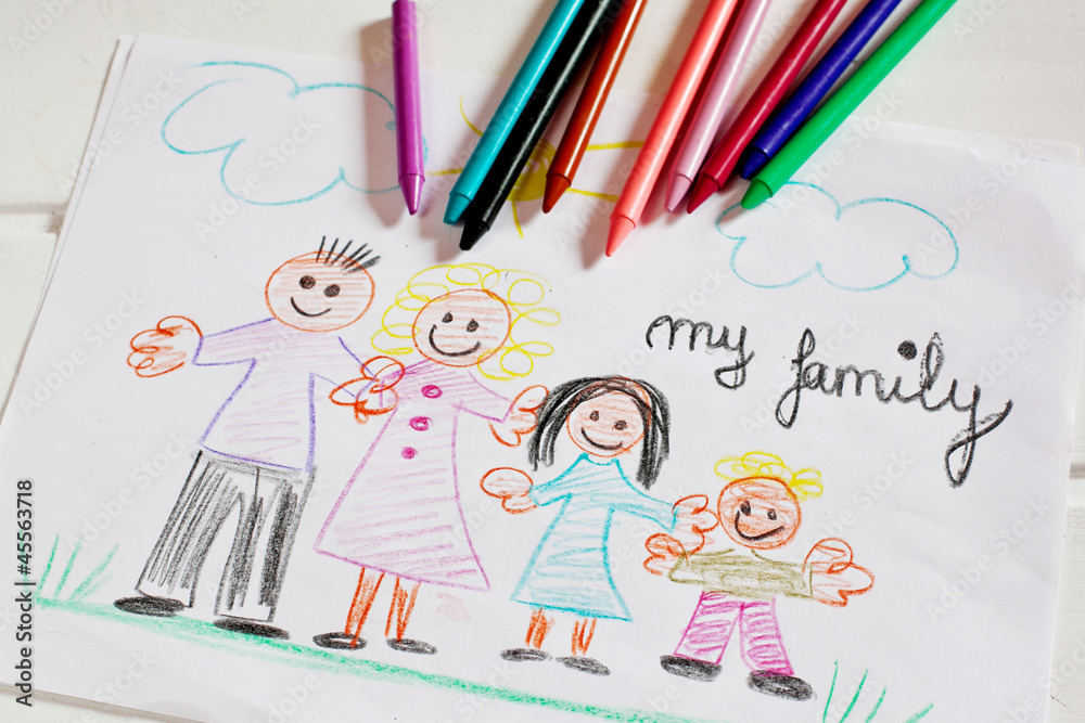 my family drawing Stock Photo | Adobe Stock