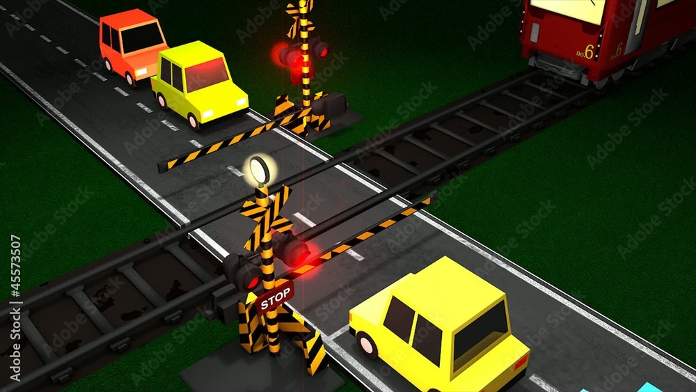 Railroad crossing animation. Stock Video | Adobe Stock