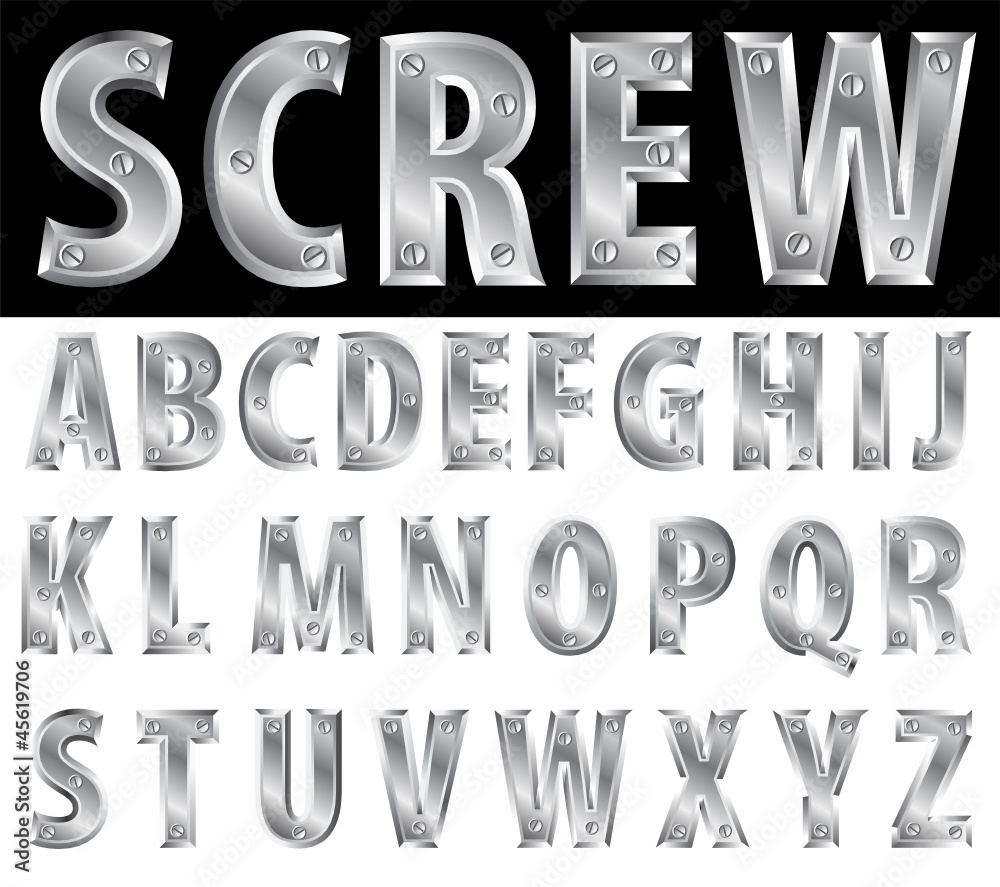 screw letters Stock Vector | Adobe Stock