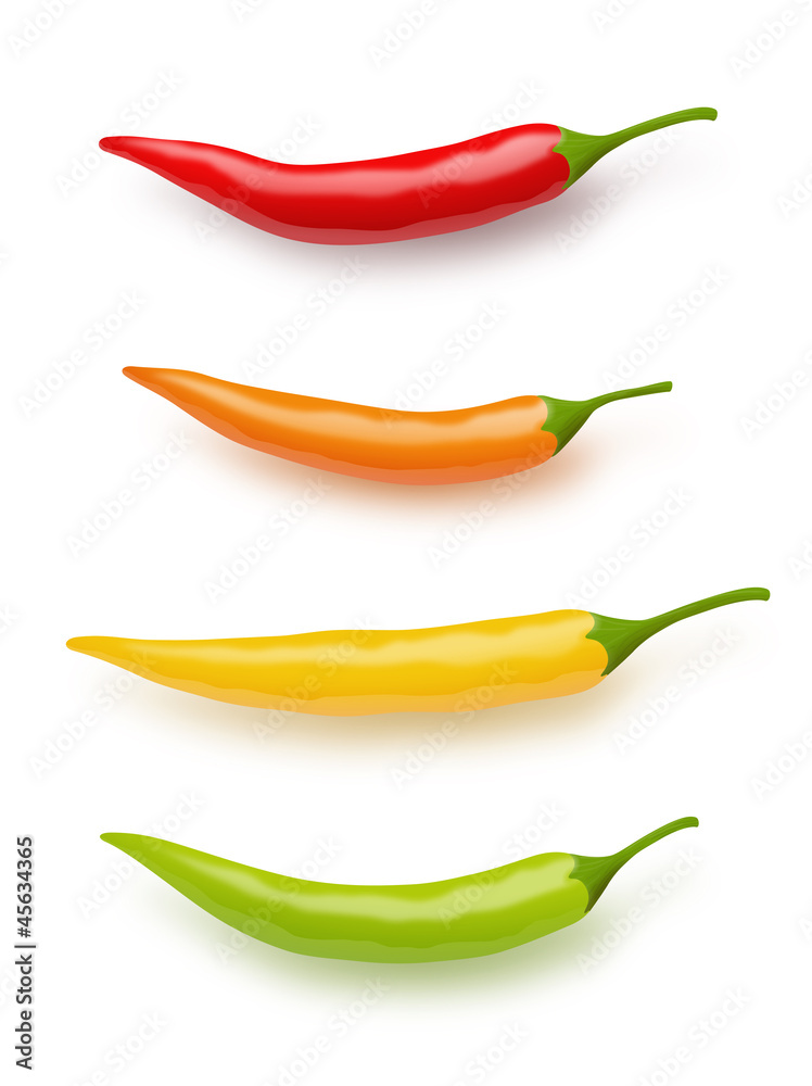 Piments vectoriels sur fond blanc 1 Stock Vector | Adobe Stock