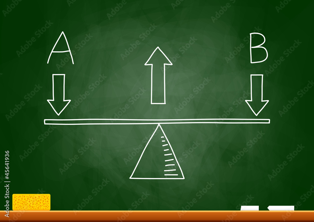 Drawing of scale on blackboard Stock Vector | Adobe Stock