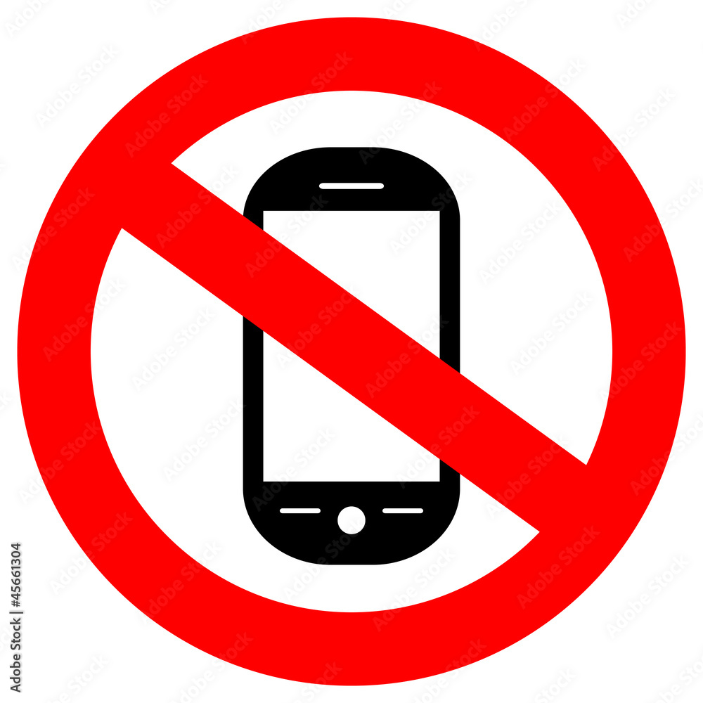 Vector no smartphone sign Stock Vector | Adobe Stock