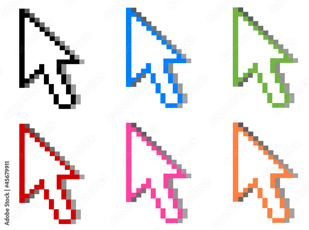 mouse cursors different colors Stock Illustration | Adobe Stock