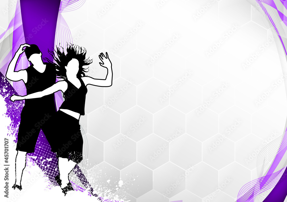 Zumba fitness dance background Stock Illustration | Adobe Stock