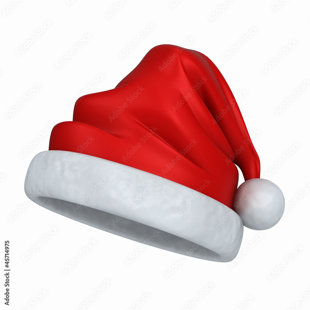 3d render of a santa hat isolated in white background Stock ...