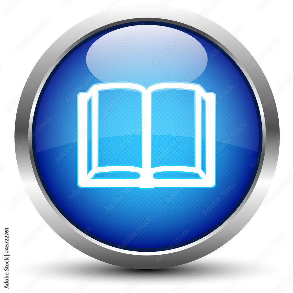 Buch Button Blau Stock-Vektorgrafik | Adobe Stock