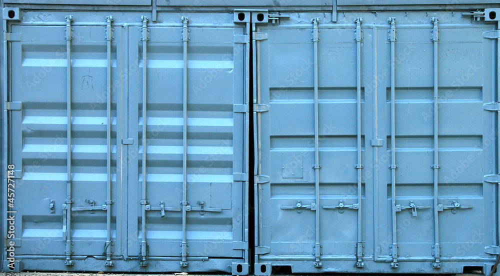 Blue metal containers doors texture Stock Photo | Adobe Stock
