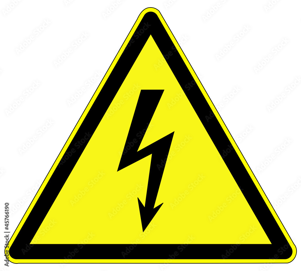 Warnzeichen - elektrische Spannung Stock Illustration | Adobe Stock