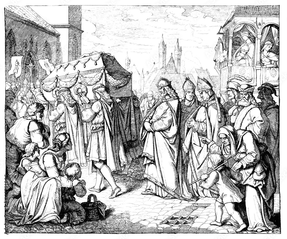 Medieval : King's Funerals - 14th century Stock Illustration | Adobe Stock