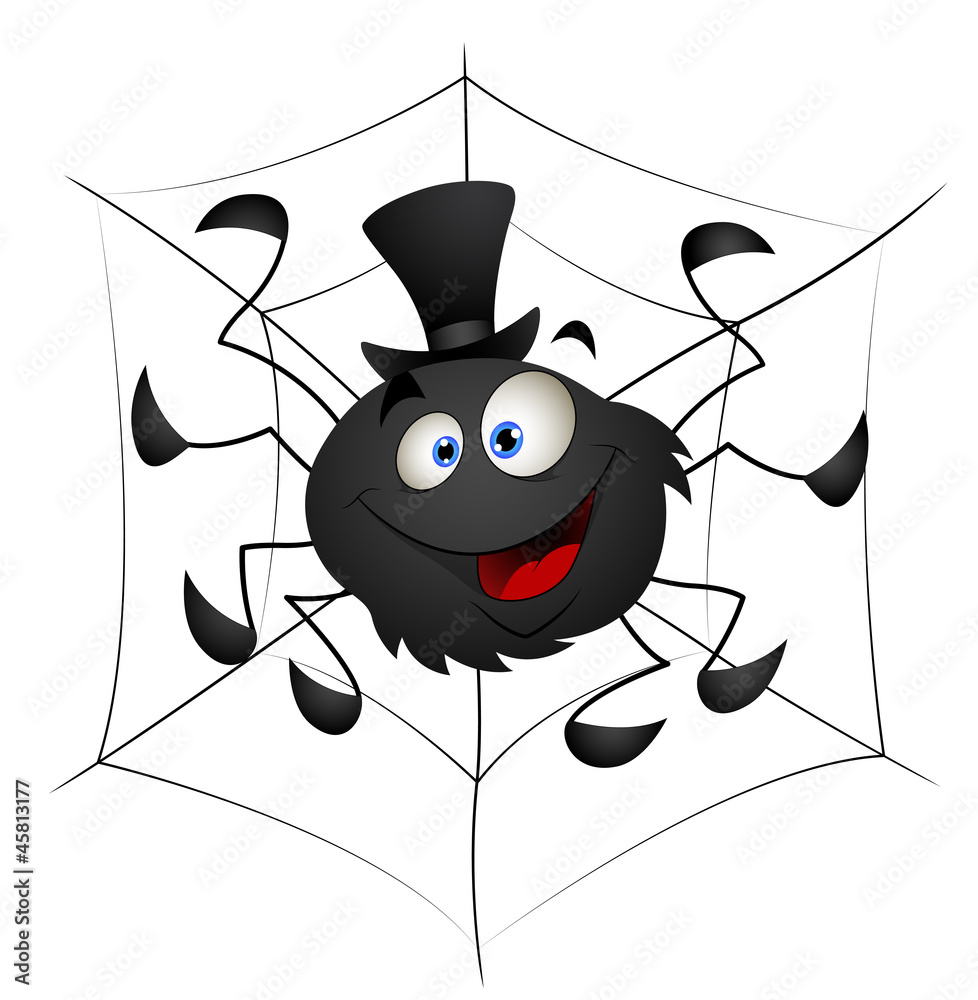 Funny Spider Cartoon Vector Illustration Stock Vector | Adobe Stock