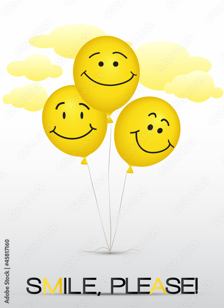Smiley balloons card Stock Vector | Adobe Stock