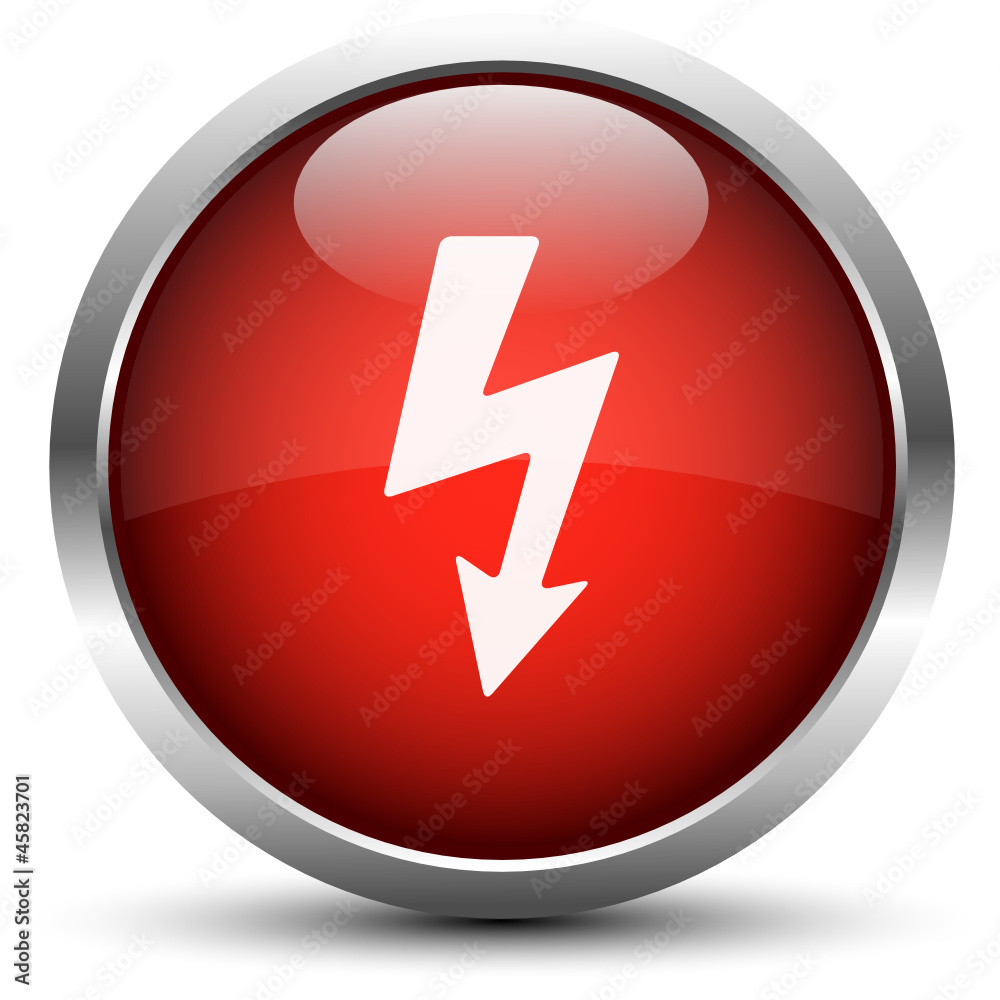 Vektor Blitz Button Rot Stock-Vektorgrafik | Adobe Stock