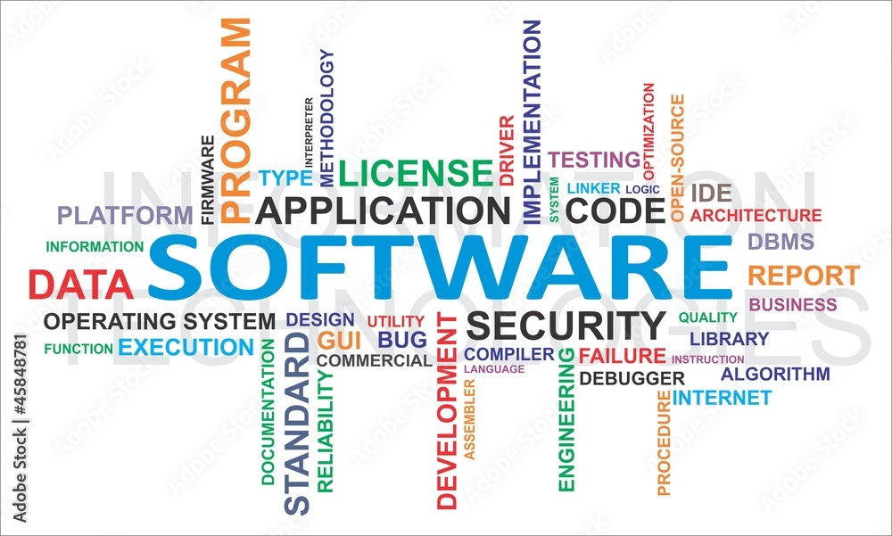 word cloud - software Stock Vector | Adobe Stock